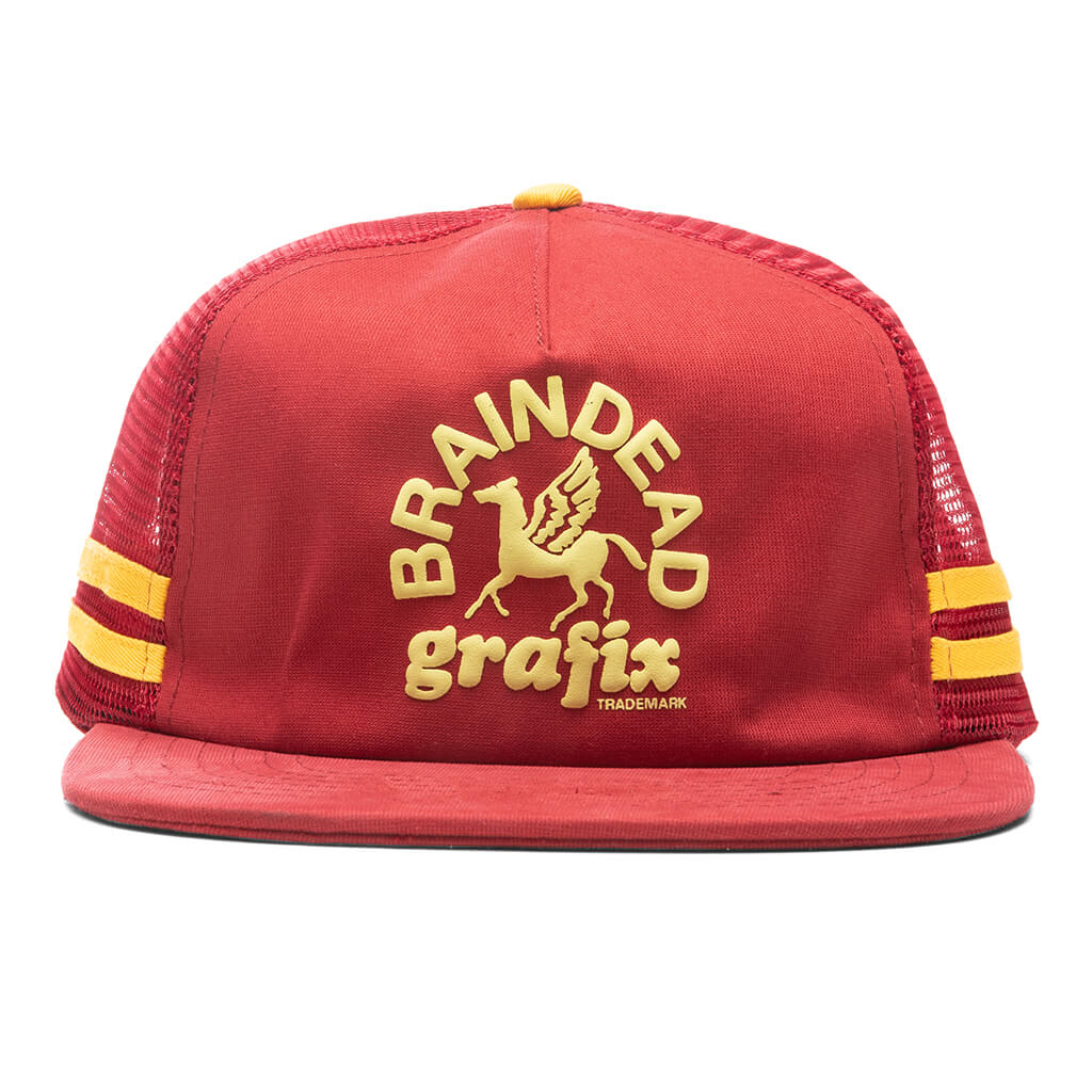 Grafix 5 Panel Trucker Cap - Red – Feature