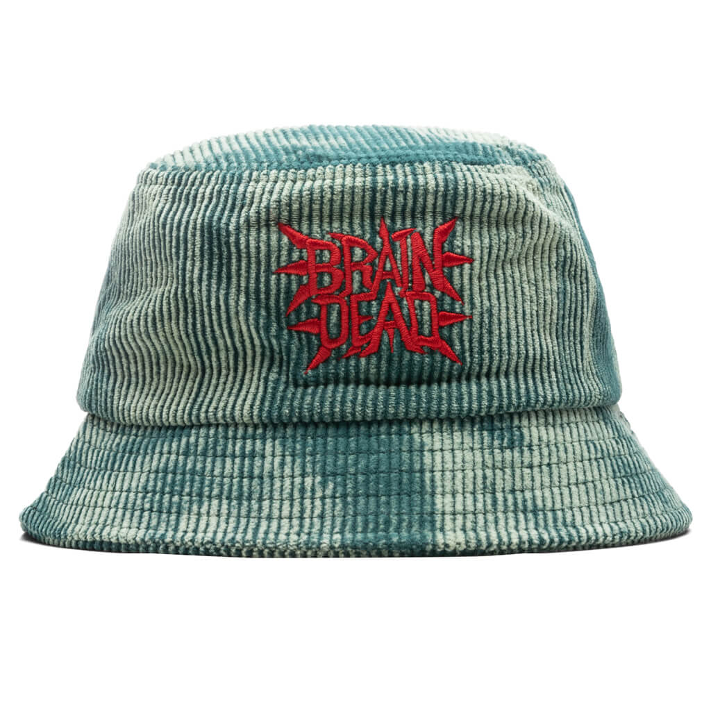 Spikey Bleached Cord Bucket Hat - Mallard Green – Feature