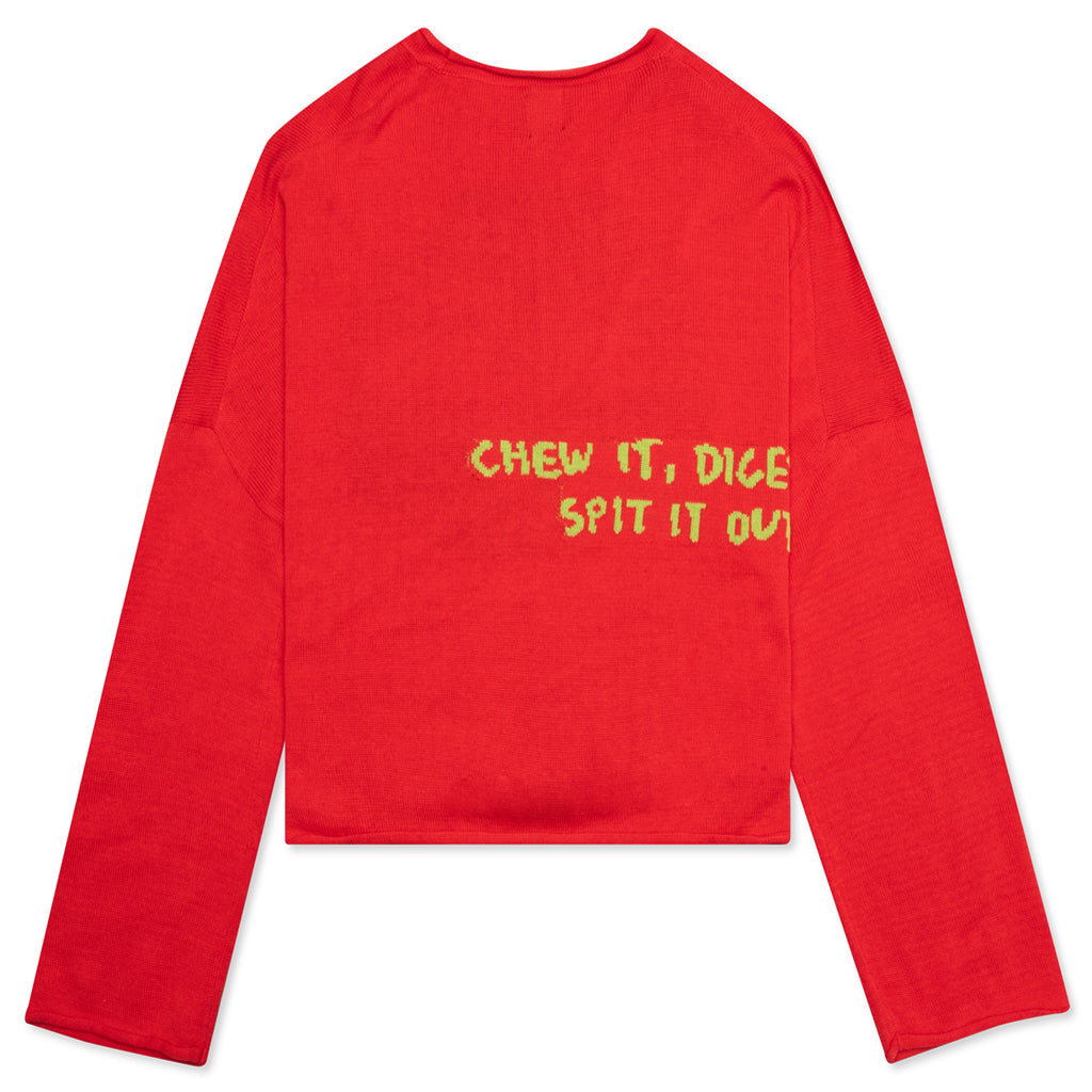 Spit It Oversized Cropped Boxy Sweater - Red – Feature