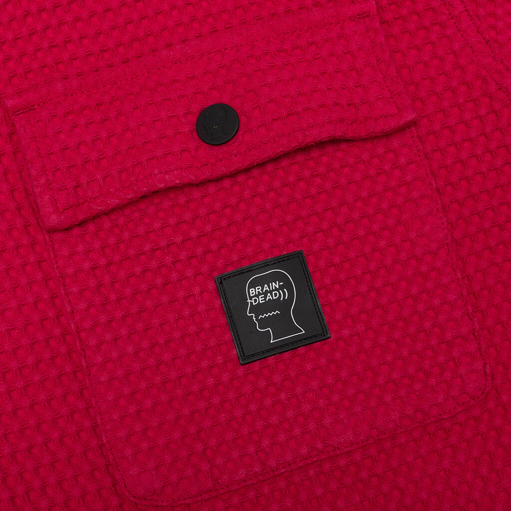 Waffle Snap Front Shirt - Berry – Feature