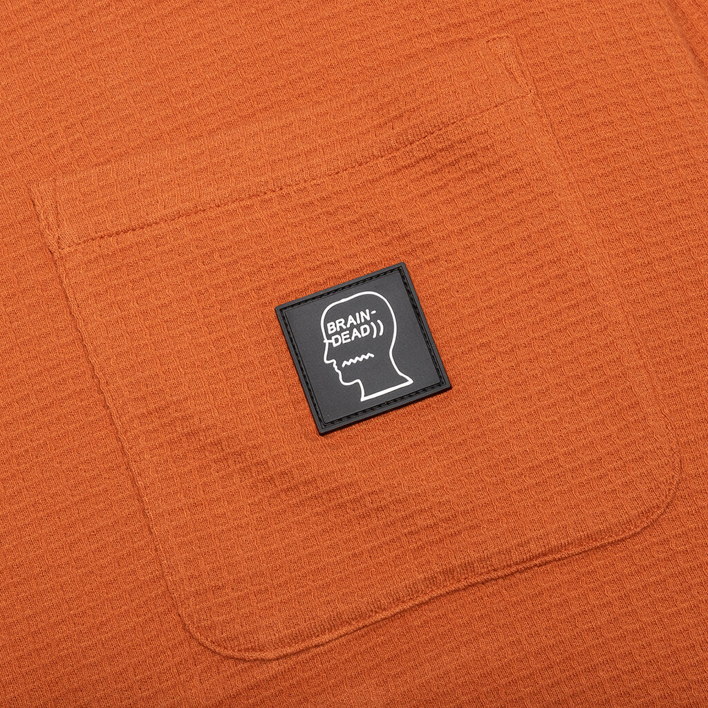 Core Mock Neck Waffle Long Sleeve - Terracotta – Feature