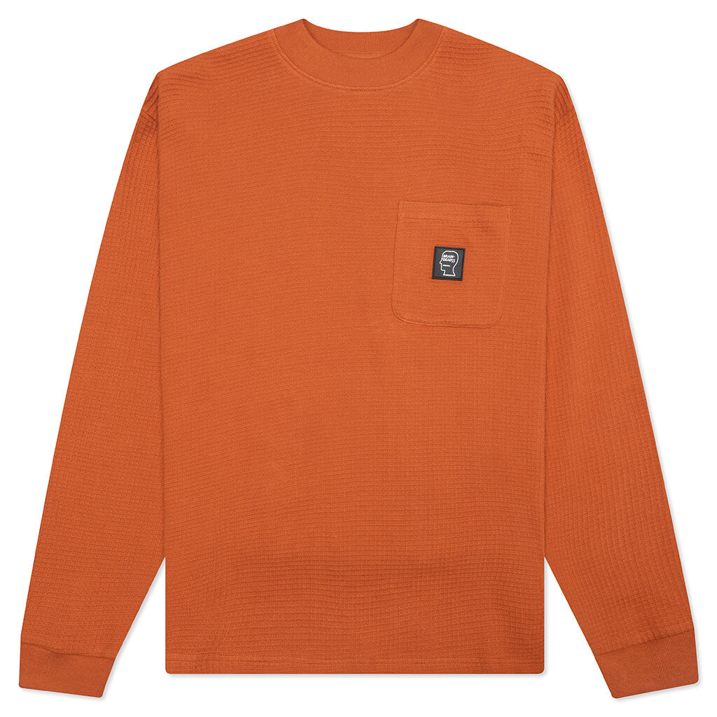 Core Mock Neck Waffle Long Sleeve - Terracotta – Feature