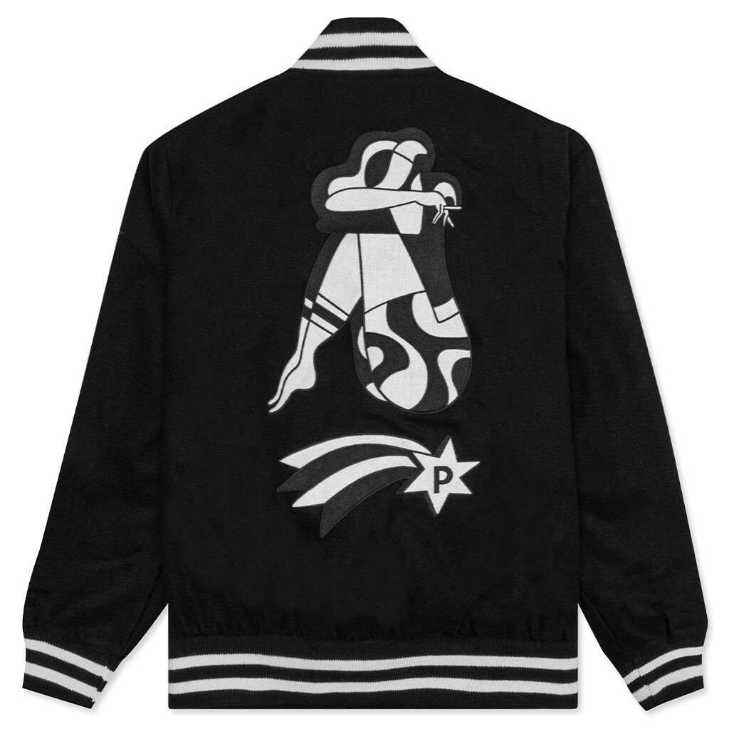 Cloudy Star Varsity Jacket - Black – Feature