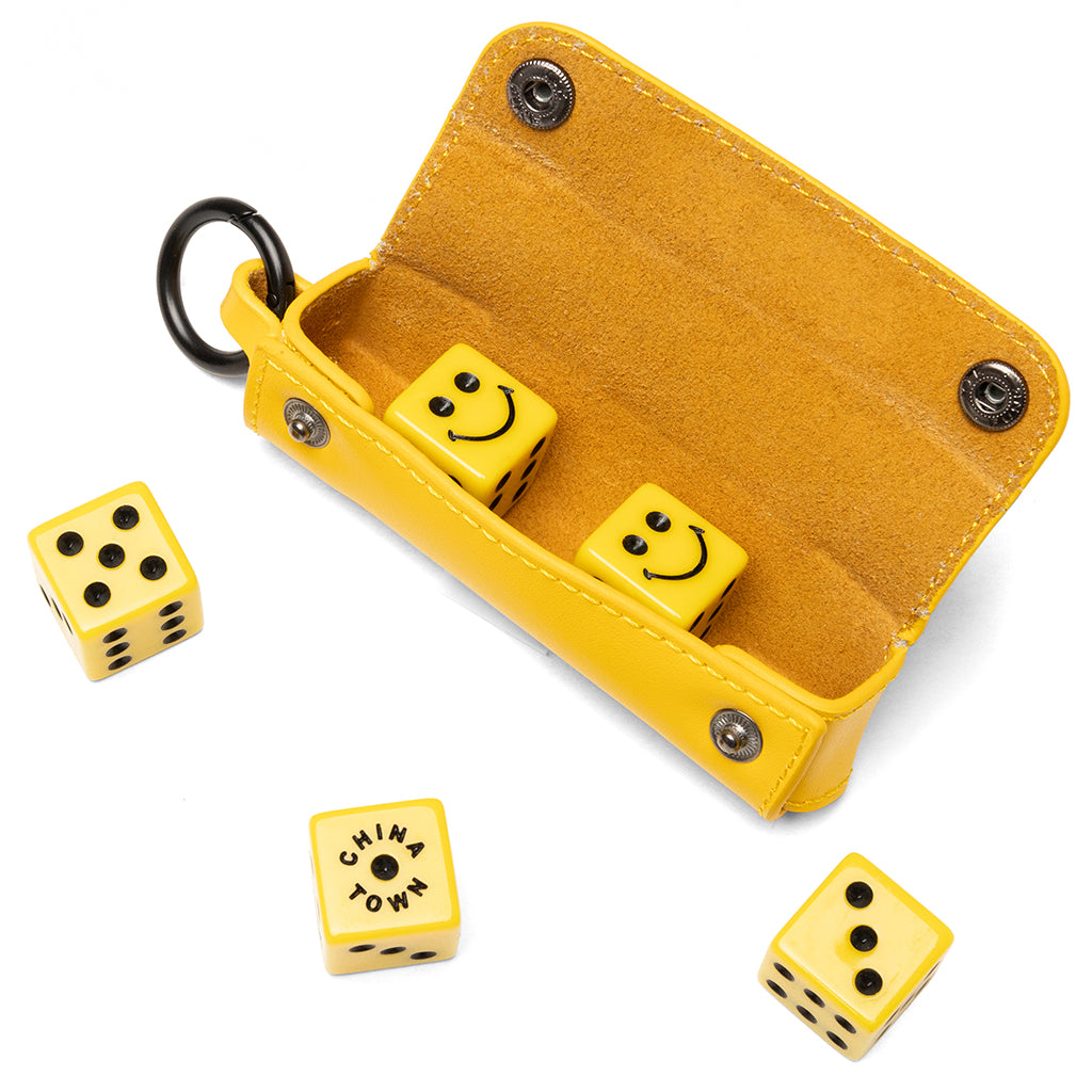 Chinatown Smiley Dice 5 Set w/ Case - Yellow – Feature