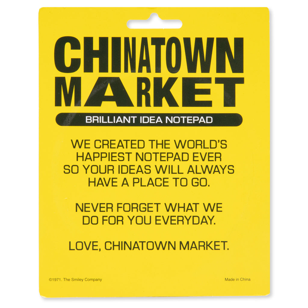 Chinatown Smiley Post It Note Pad - Yellow – Feature