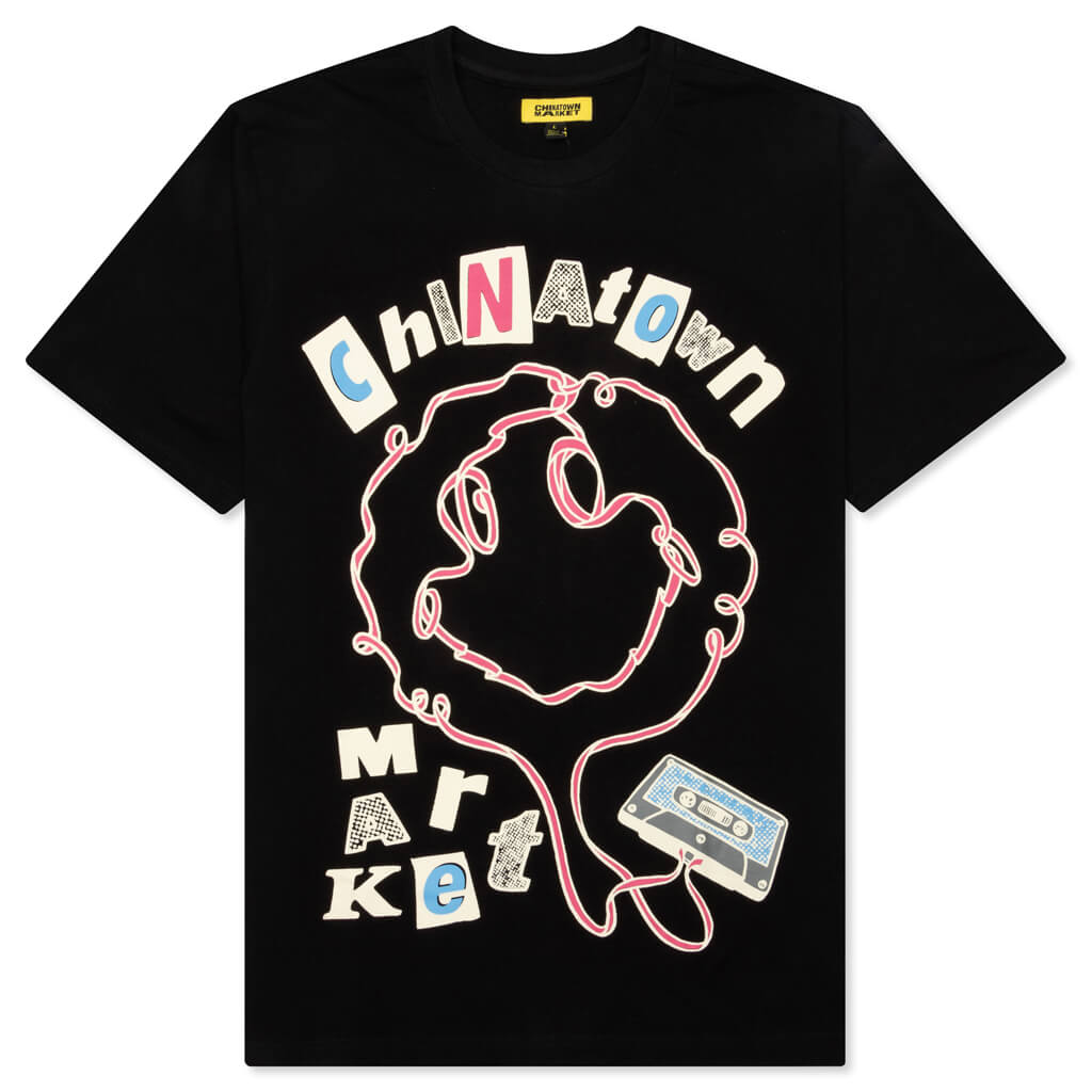 Chinatown Smiley Tape Player T-Shirt - Black – Feature