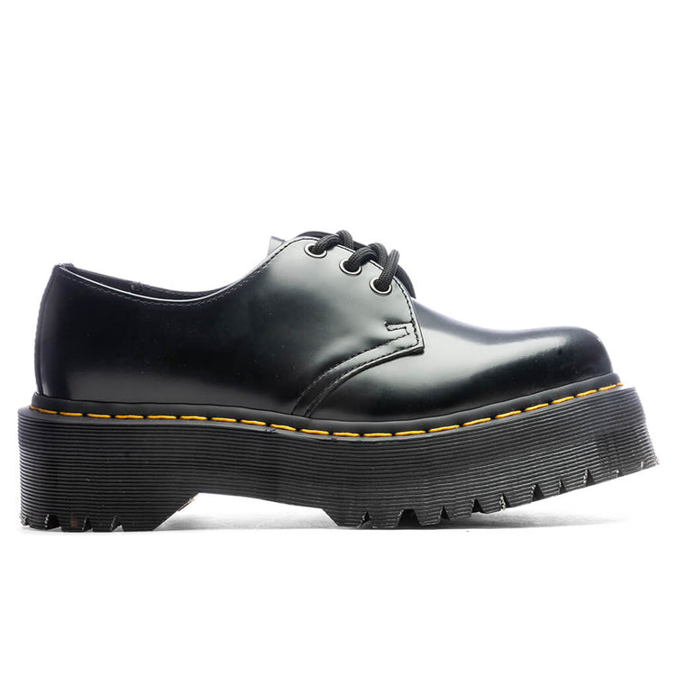1461 Quad Smooth Leather Platform Shoes - Black Polished Smooth – Feature