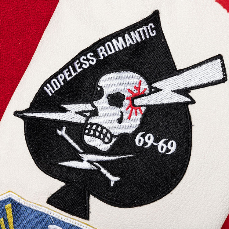 Patches Varsity Jacket - Red – Feature
