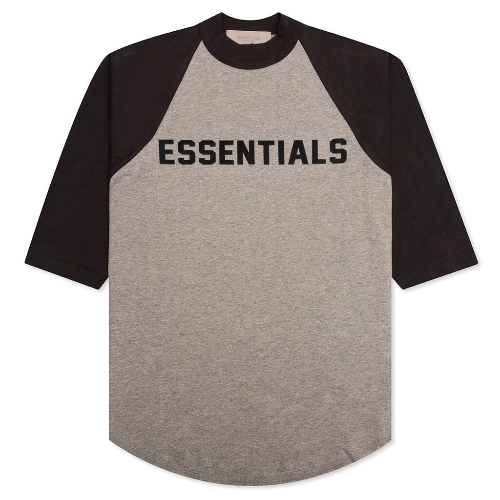Essentials Kid's 3/4 Sleeve Baseball Tee - Dark Oatmeal – Feature