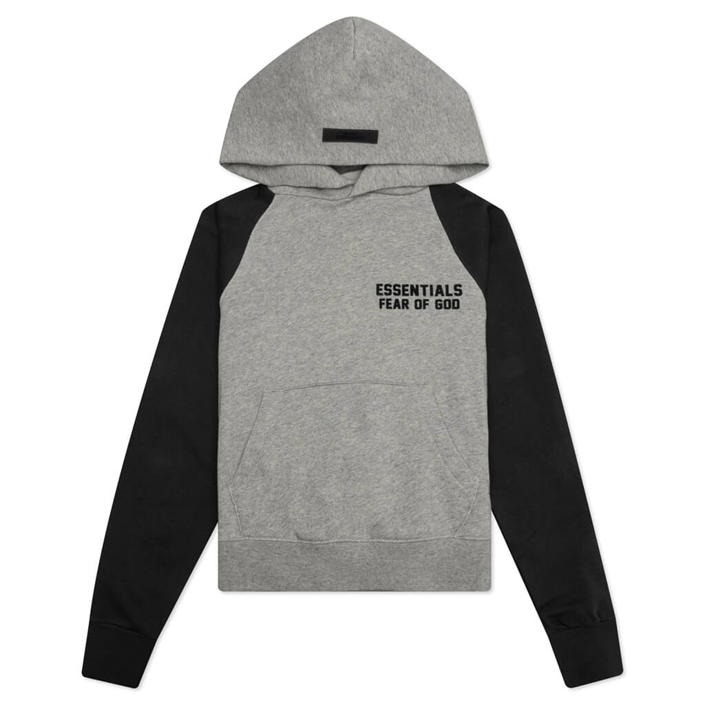 Essentials Kid's Raglan Hoodie - Dark Oatmeal – Feature