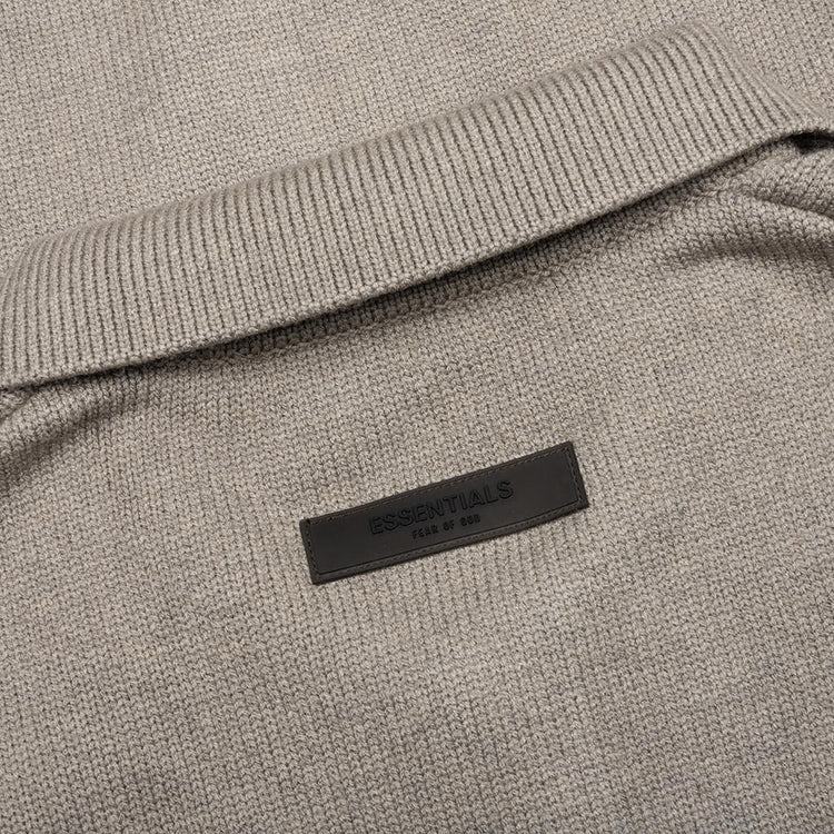 Essentials Knit L/S Polo - Dark Oatmeal – Feature