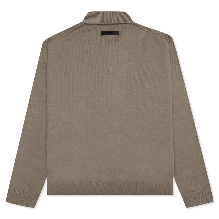 Essentials Knit L/S Polo - Oak – Feature