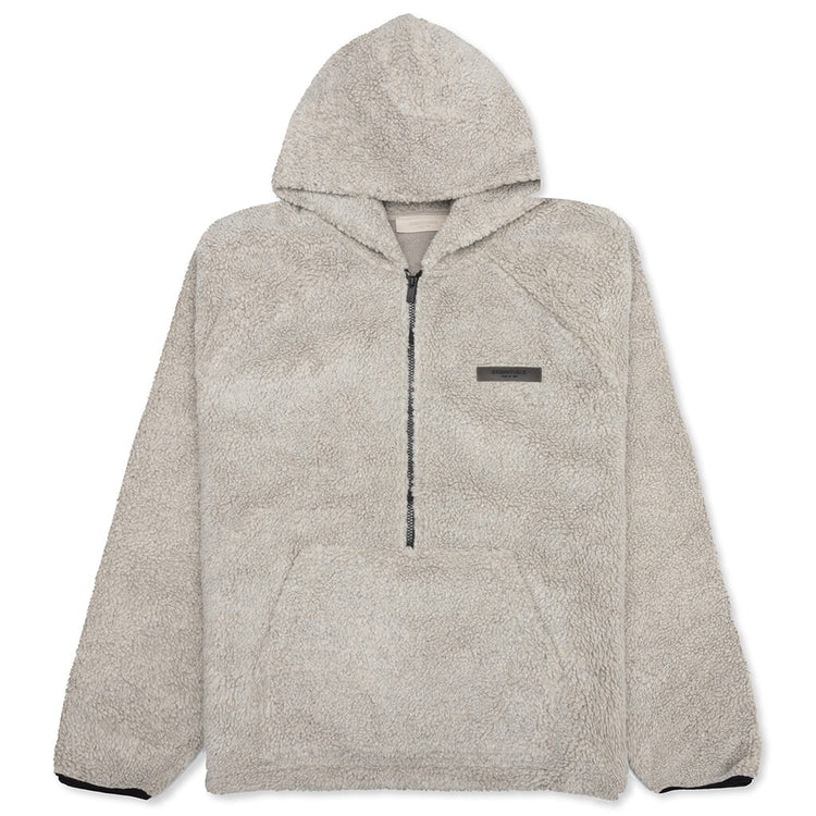 Essentials Polar Fleece Half Zip Hoodie - Dark Oatmeal – Feature