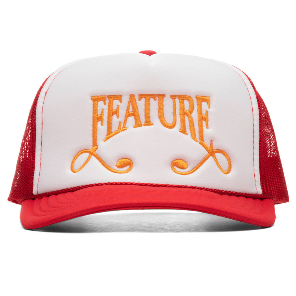 Lucas Trucker Hat - Red/Yellow – Feature