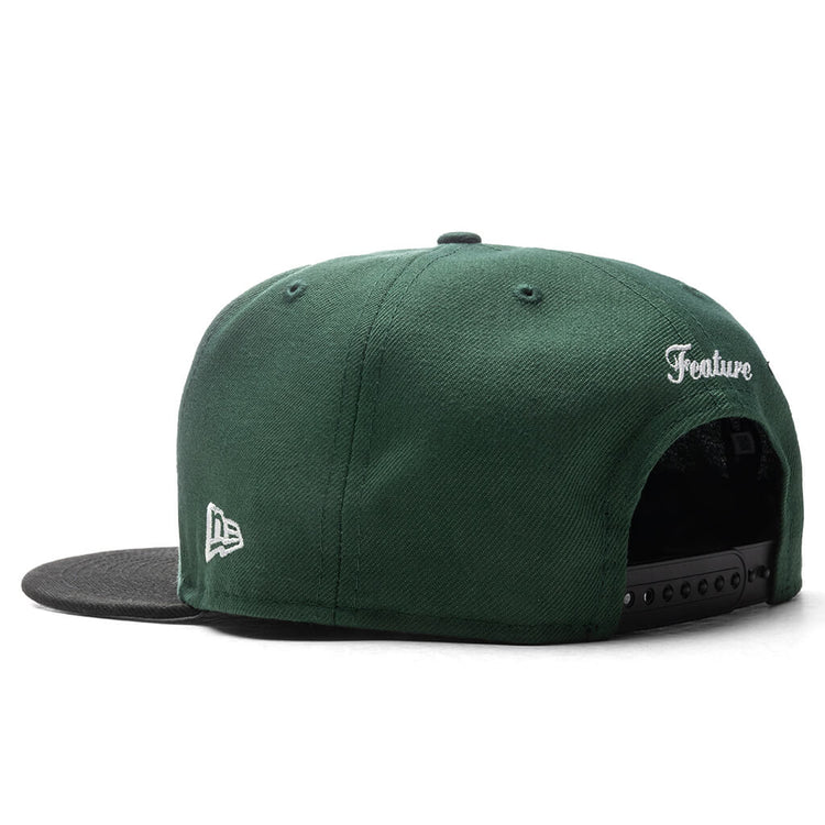 Feature x New Era Old English F Snapback - Cilantro/Black