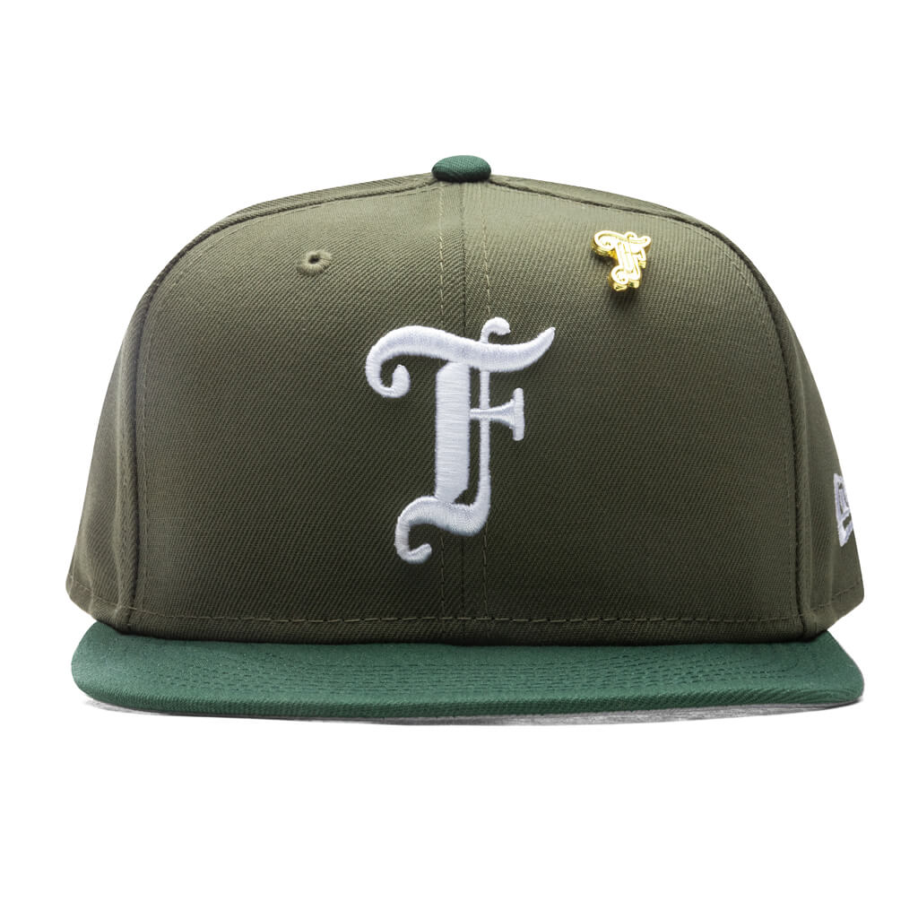 Feature x New Era Old English F Snapback - New Olive/Cilantro