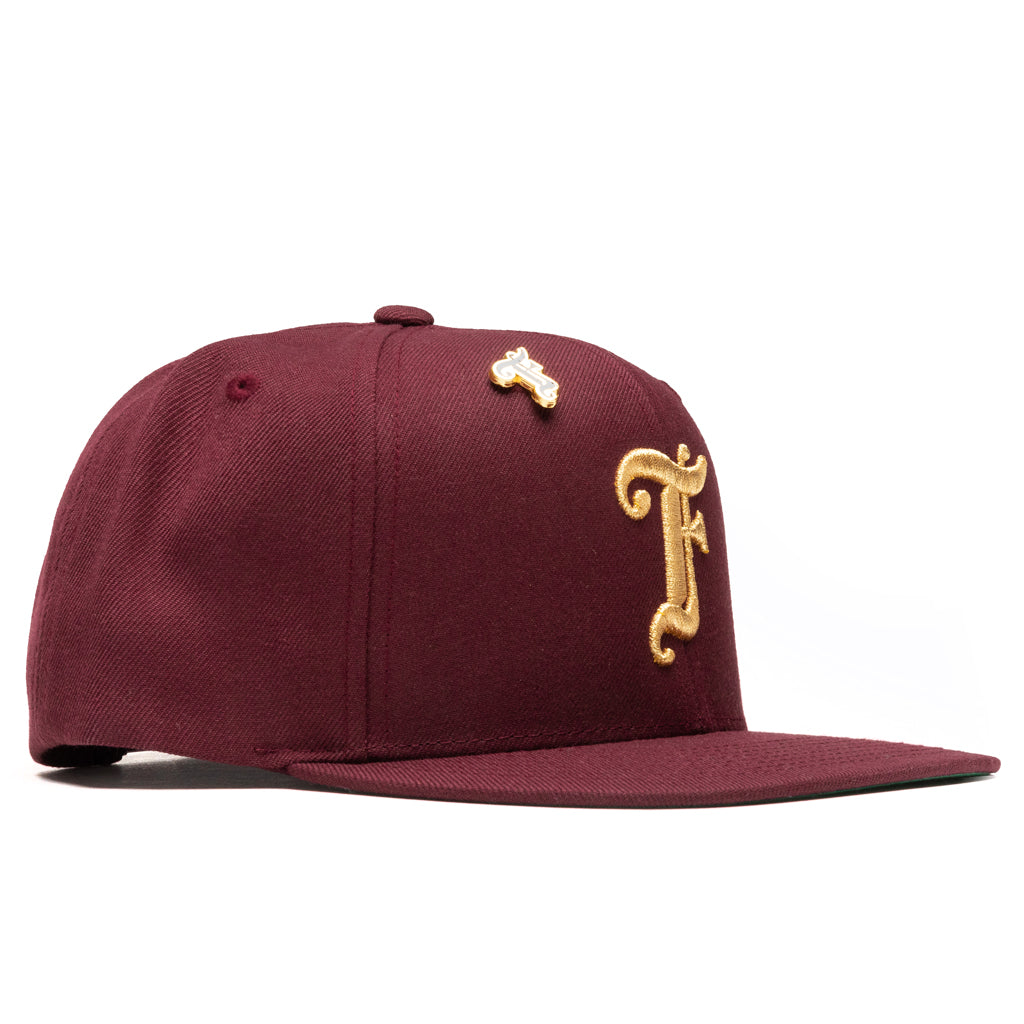 Old English F Snapback w/ Pin - Maroon/Gold – Feature