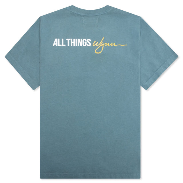 Wynn Logo Lock Up Tee - Goblin Blue – Feature