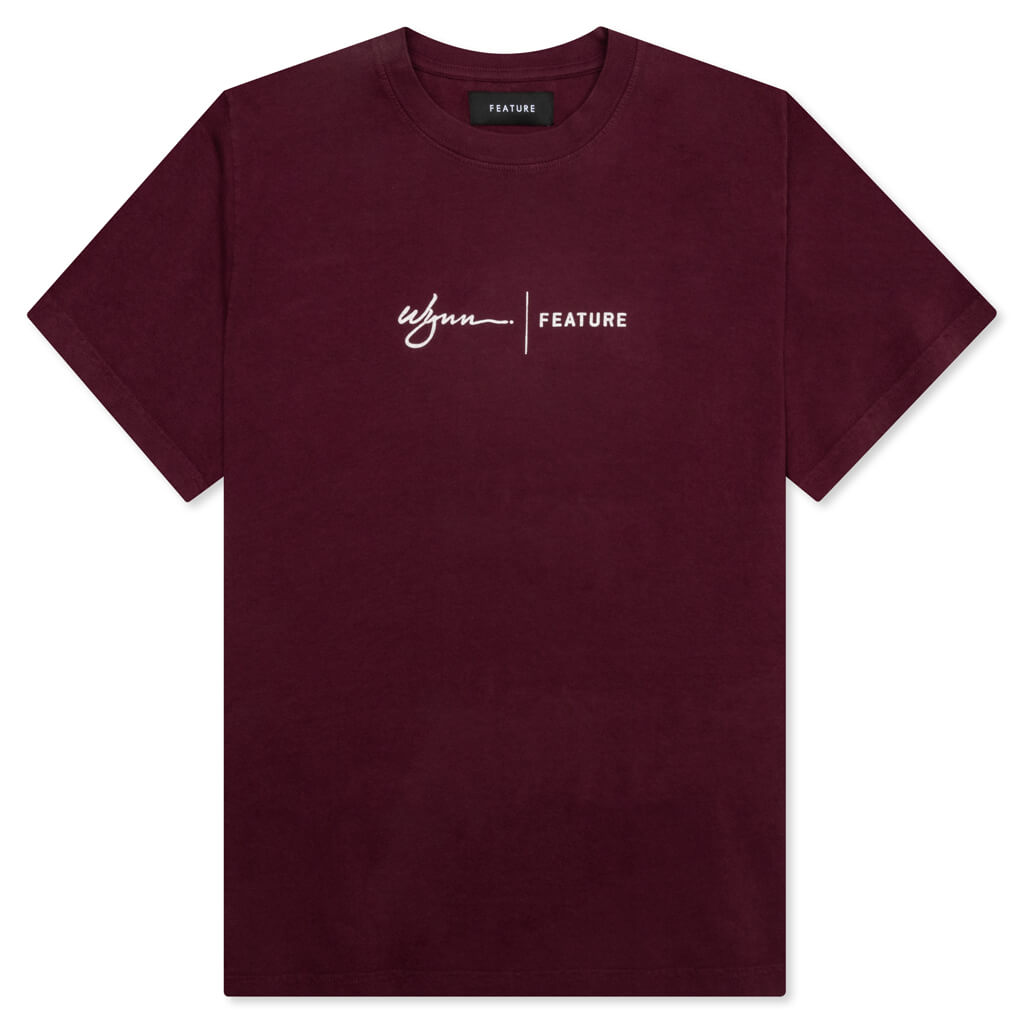 Wynn Logo Lock Up Tee - Oxblood Red – Feature