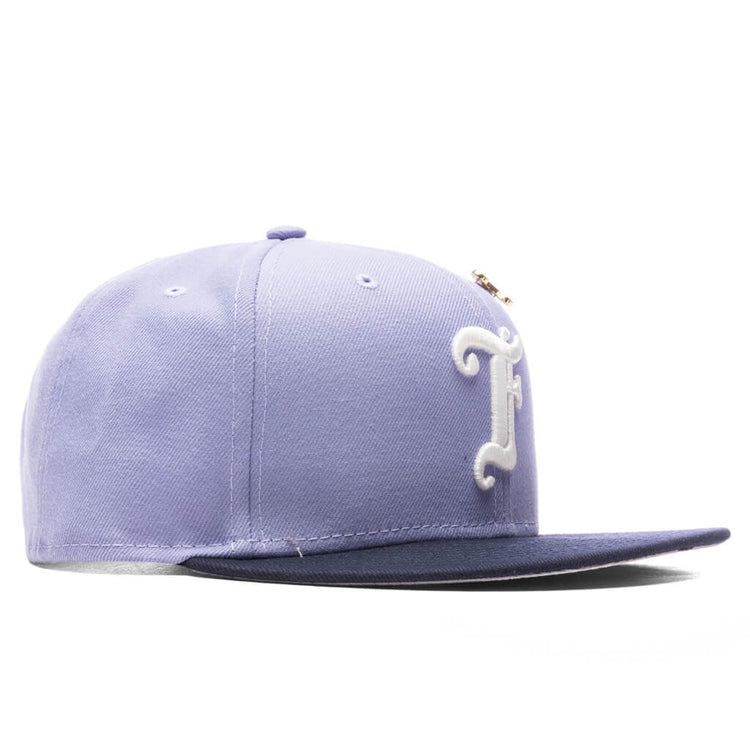 Feature x New Era Old English F Snapback Hat w/ Pin - Lavender/Night S