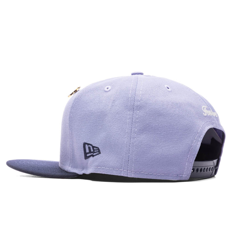 Feature x New Era Old English F Snapback Hat w/ Pin - Lavender/Night S