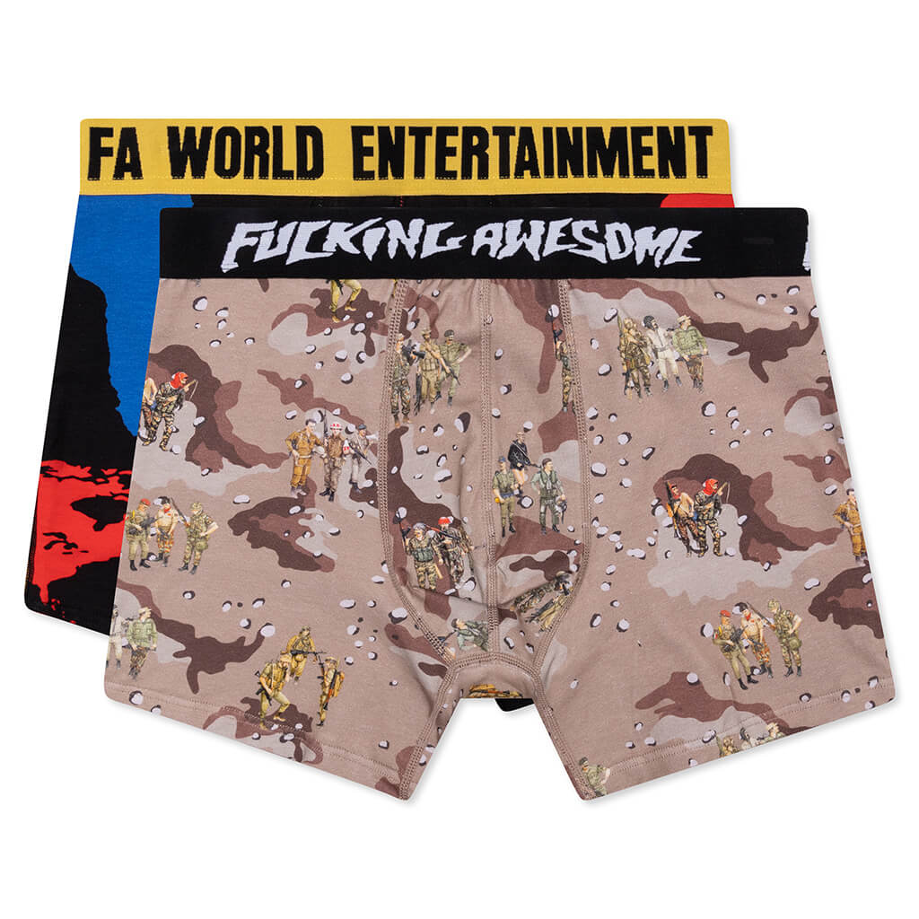 Two Pack Boxer Briefs - Soldier / World Art – Feature