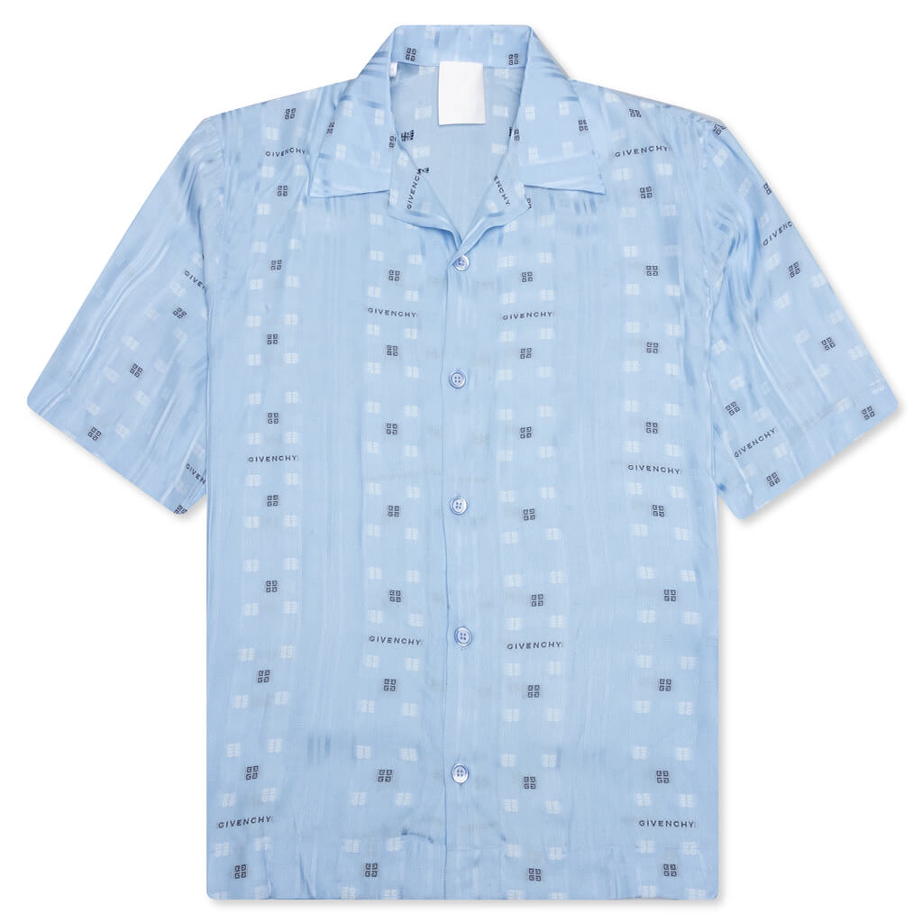 Boxy Fit Shirt w/ Hawaiian Collar - Navy/Light Blue – Feature