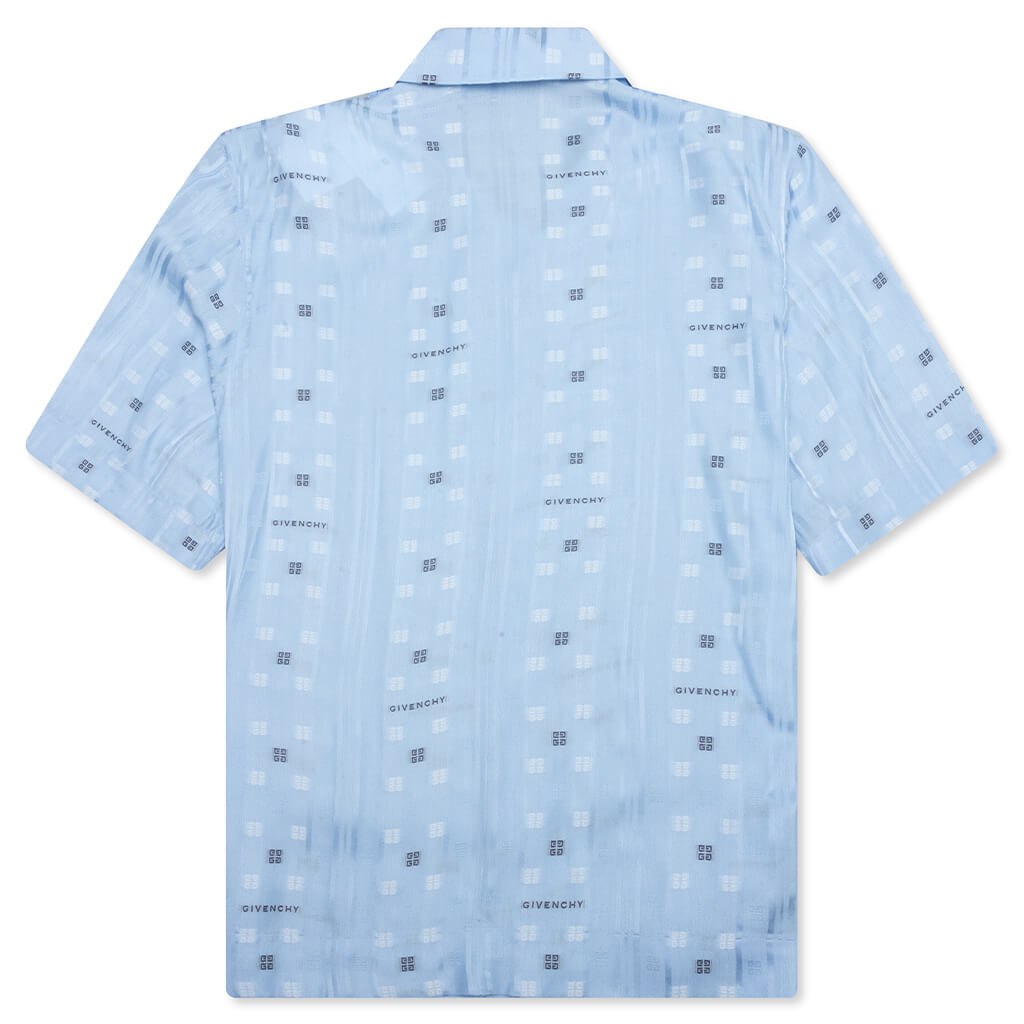 Boxy Fit Shirt w/ Hawaiian Collar - Navy/Light Blue – Feature