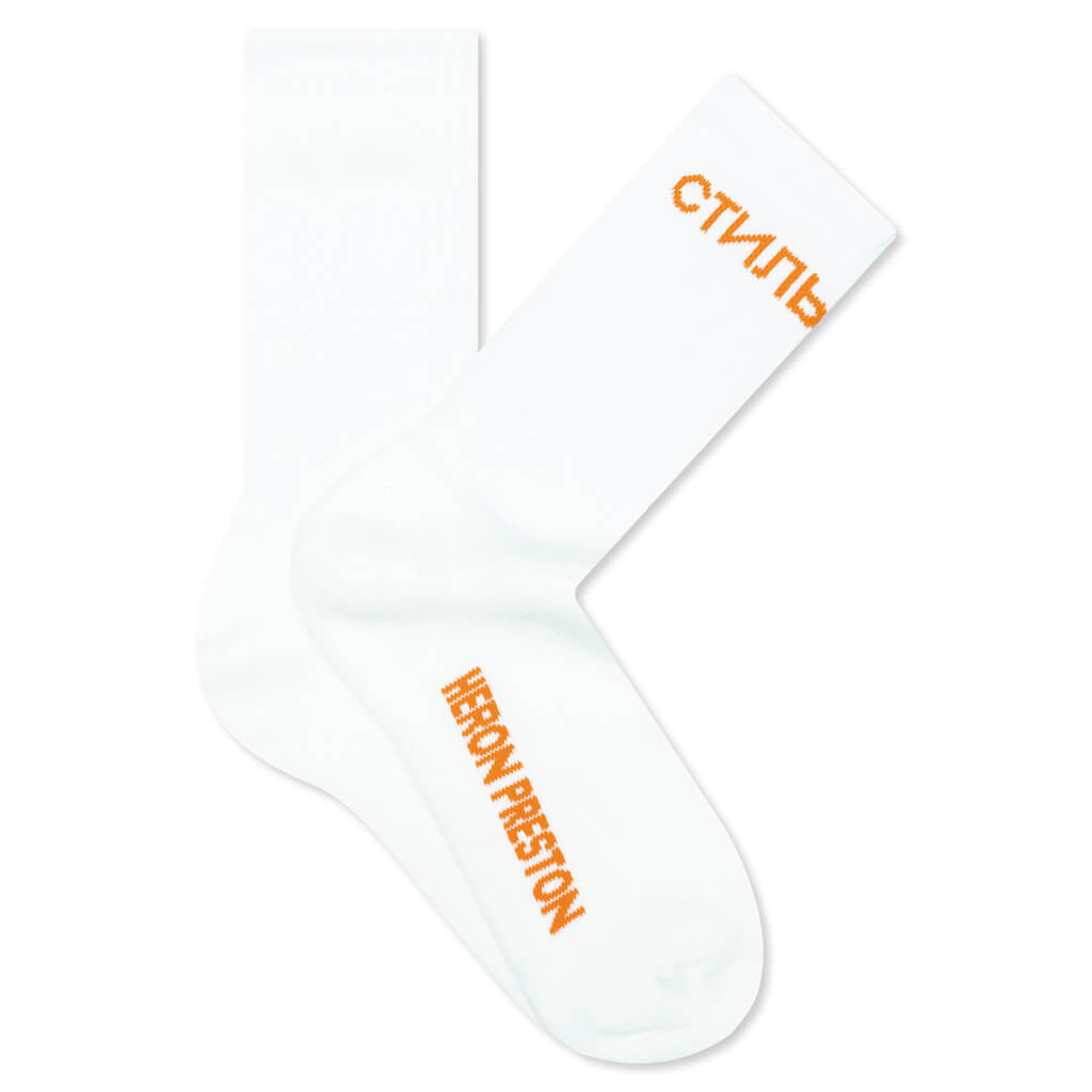 CTNMB Long Socks - White/Orange – Feature