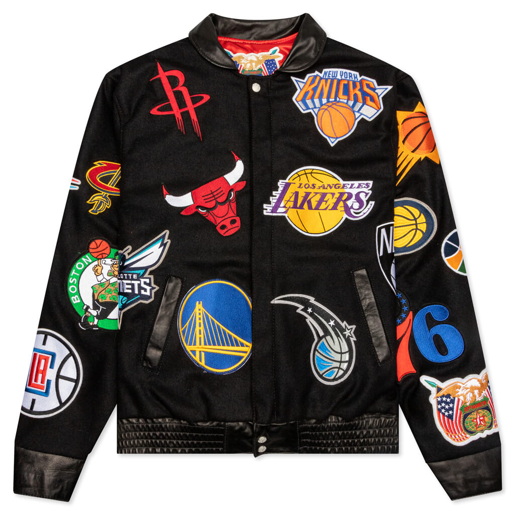 NBA Collage Wool/Leather Jacket - Black – Feature