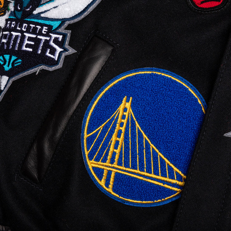 NBA Collage Wool & Leather Jacket - Black – Feature