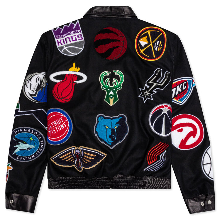 NBA Collage Wool & Leather Jacket - Black – Feature