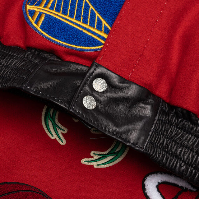 NBA Collage Wool & Leather Jacket - Red – Feature