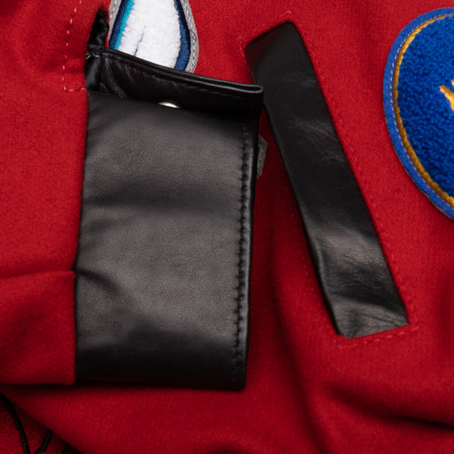 NBA Collage Wool & Leather Jacket - Red – Feature