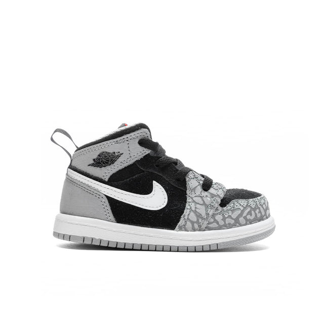 Air Jordan 1 Mid SE (TD) - Black/University Red/Light Smoke Grey – Feature