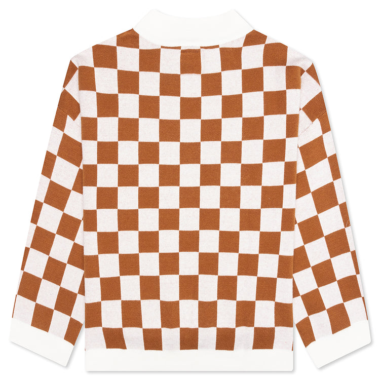 Checkered Sweater - Burnt Orange – Feature