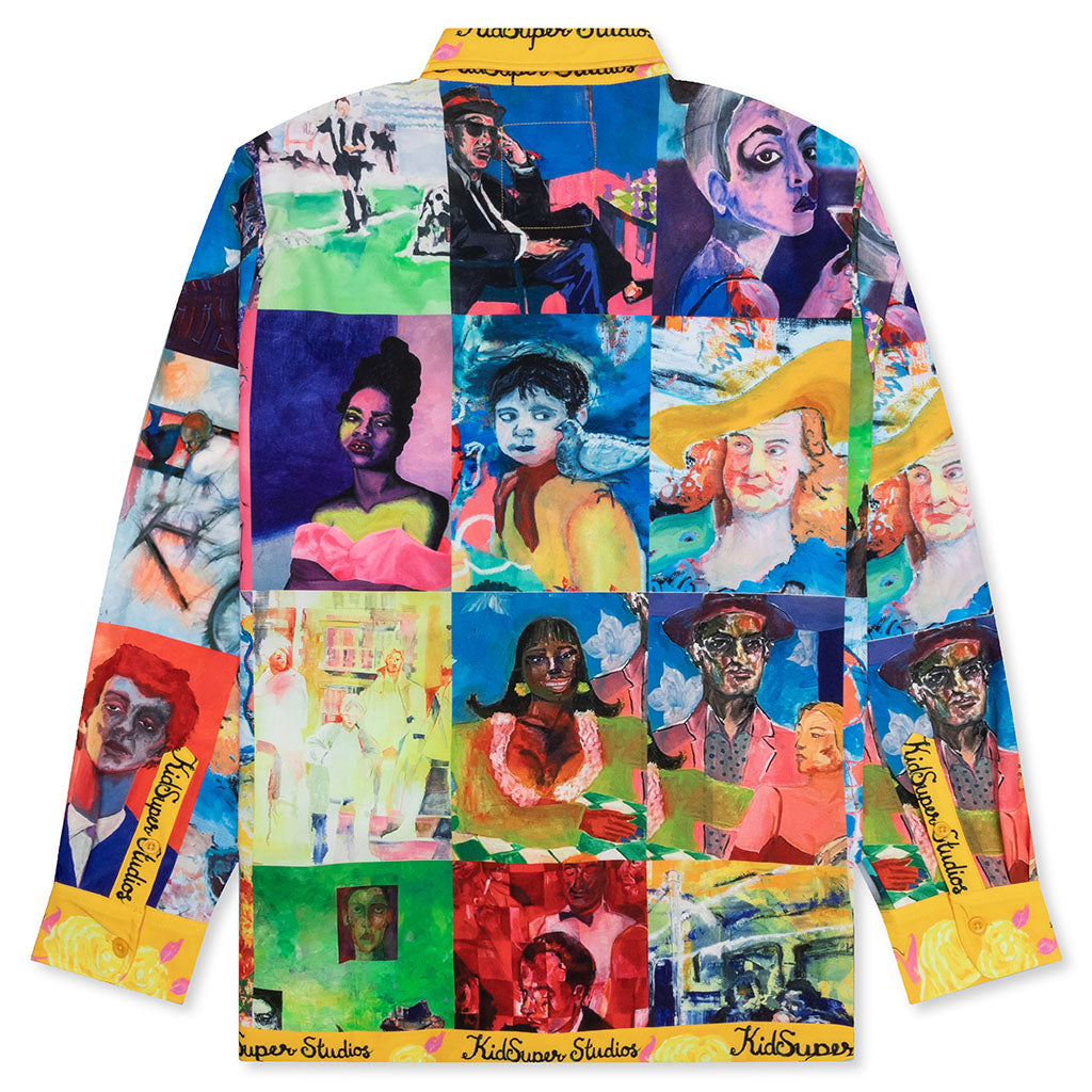 Multi Color Portraits Button Up - Multi – Feature