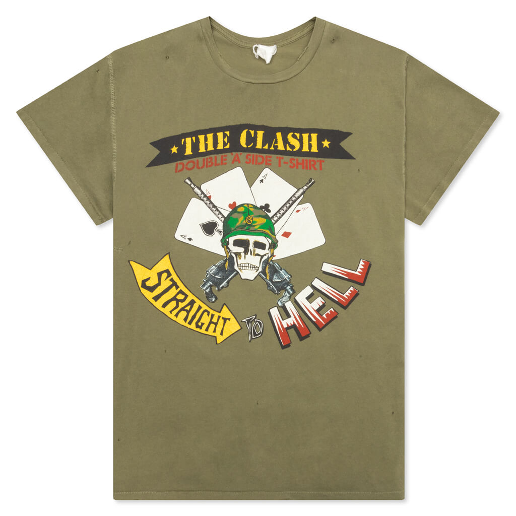 The Clash Straight To Hell Crew Tee - Army Fade – Feature