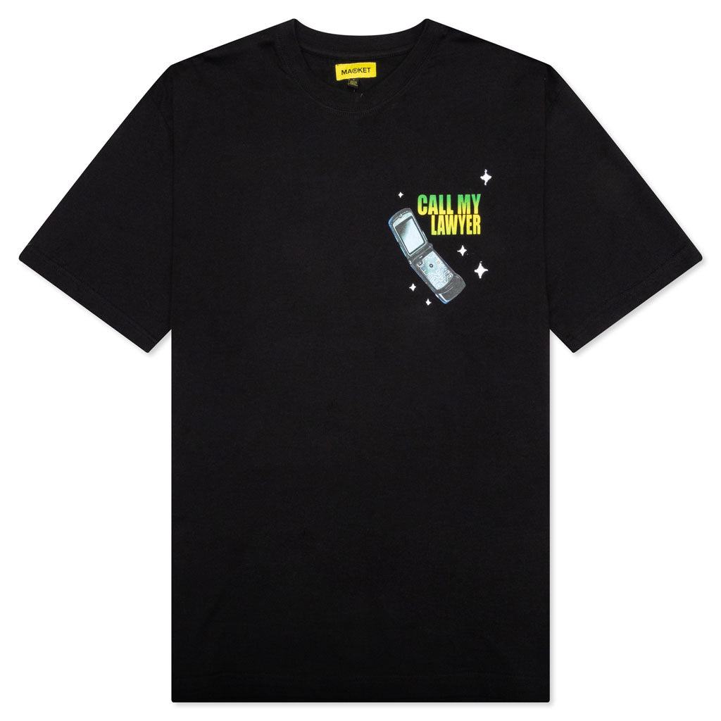 Call My Lawyer Act Now T-Shirt - Black – Feature