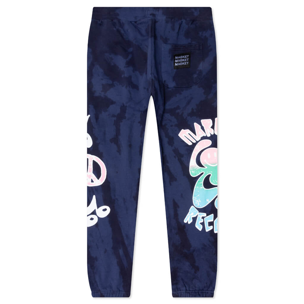 Smiley Records Angel Sigh Sweatpants - Navy Tie-Dye – Feature