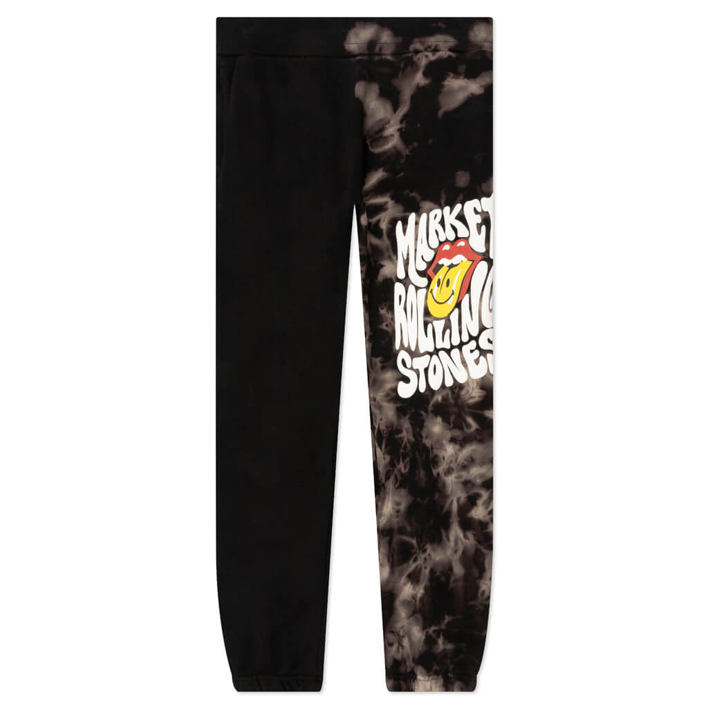Smiley Rolling Stones Tie-Dye Sweatpants - Black Tie-Dye – Feature