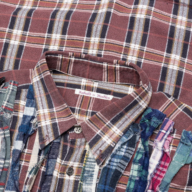 Ribbon Wide Flannel Shirt - Burgundy/Gold – Feature