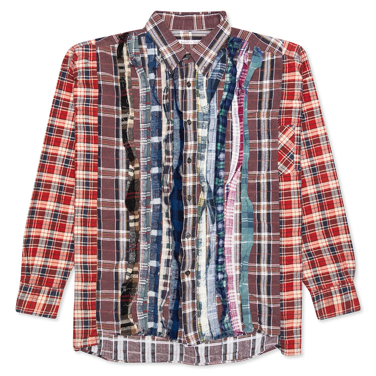 Ribbon Wide Flannel Shirt - Burgundy/Gold – Feature