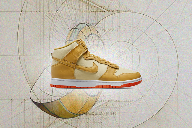 Dunk High Wheat Gold and Safety Orange - Team Gold/Wheat Gold – Feature