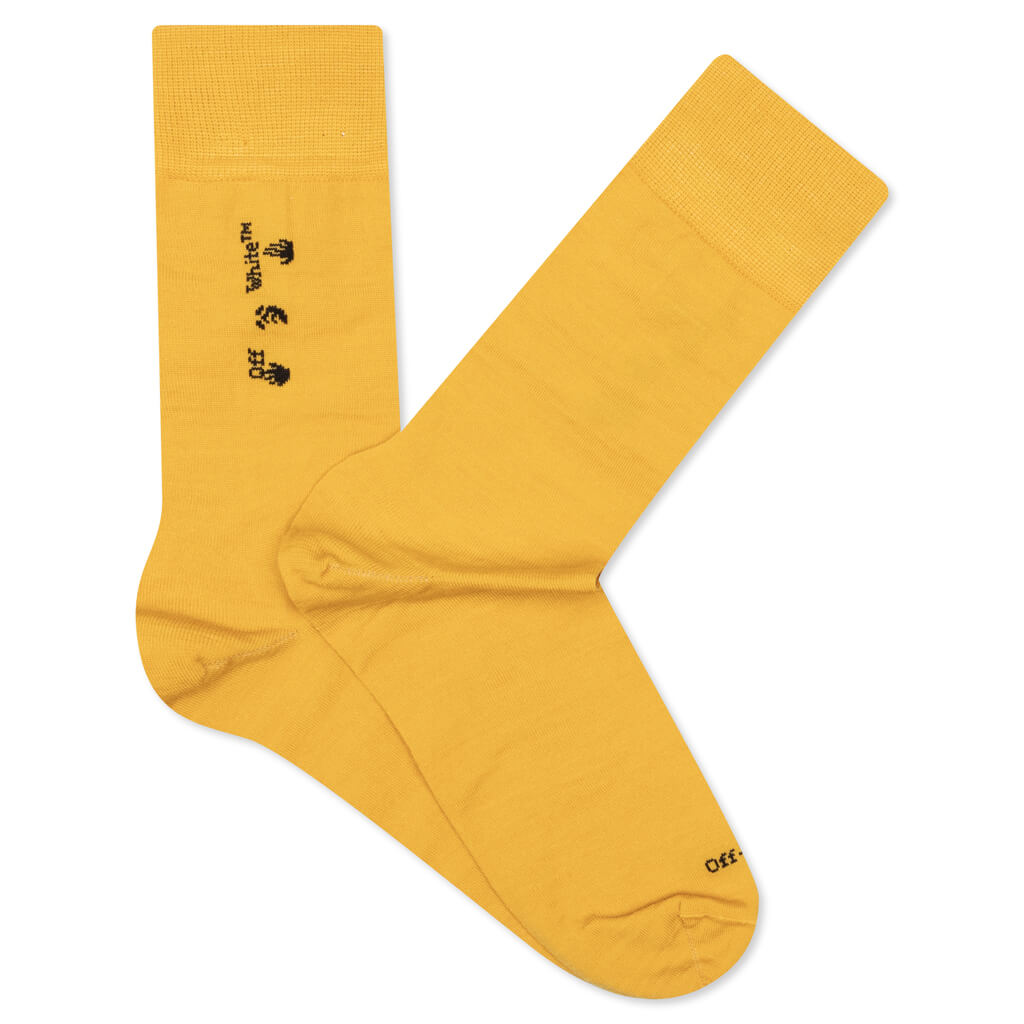 OW Logo Wool Socks - Bright Marigold/Black – Feature