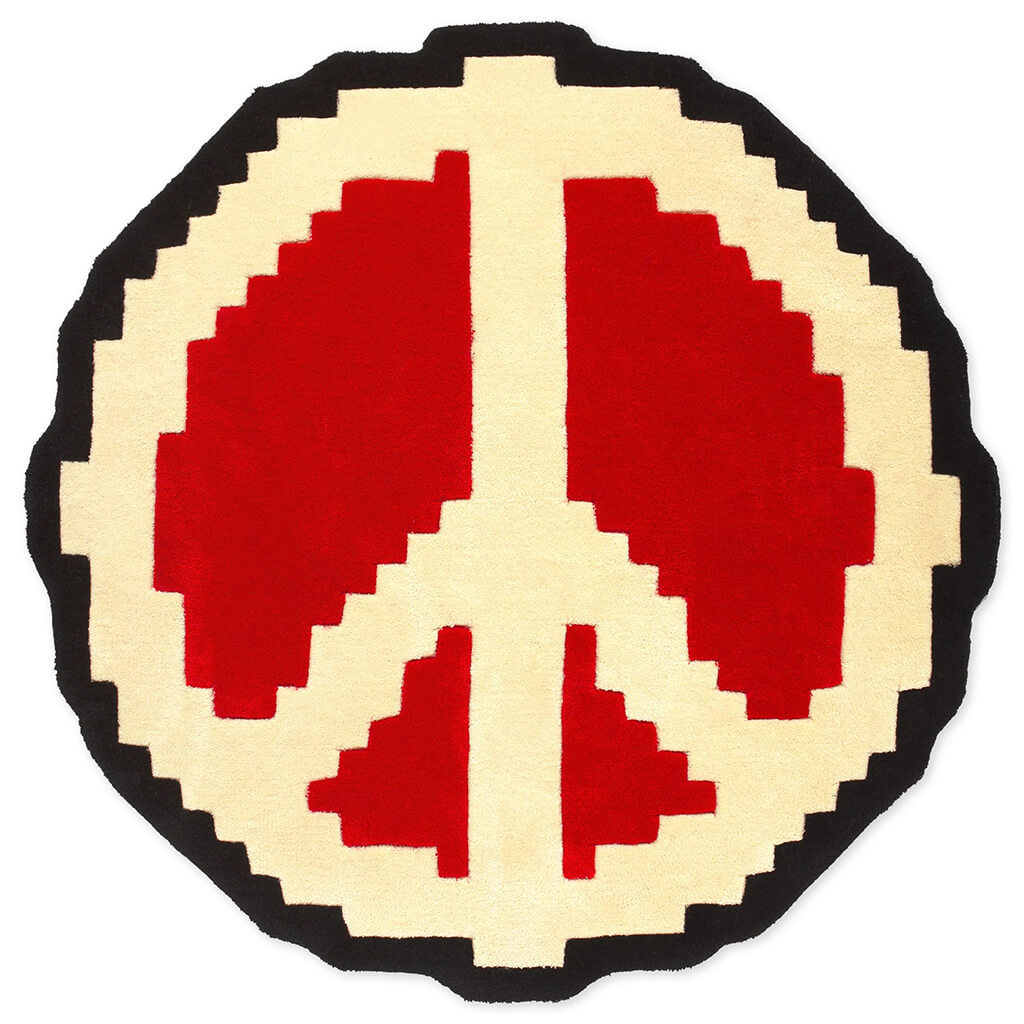 Pixel Peace Sign Rug - Red – Feature