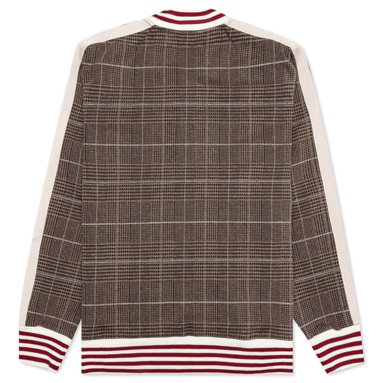 Bomber Track Jacket - Brown/Off White – Feature