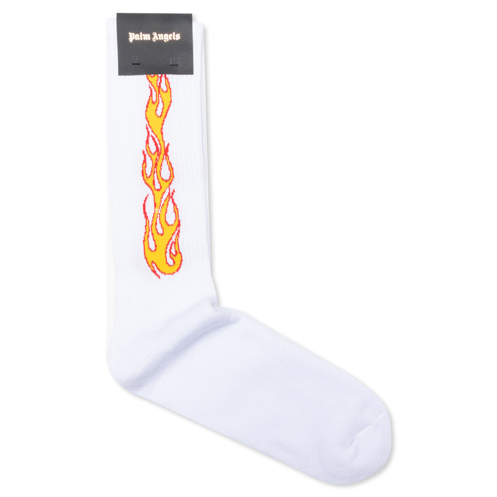 Flame Socks - White/Orange – Feature