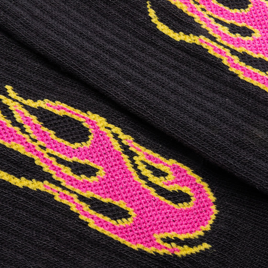 Flames Socks - Black/Fuchsia – Feature