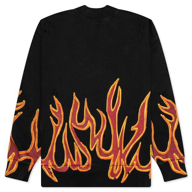 GD Graffiti Flames Crewneck - Black/Red – Feature